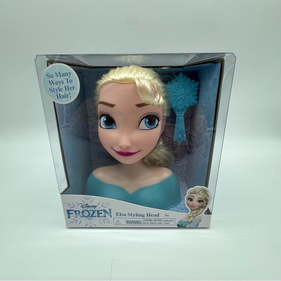 Disney | Toys | Disney Elsa Styling Head Blond Blue Hair Girls Frozen ...